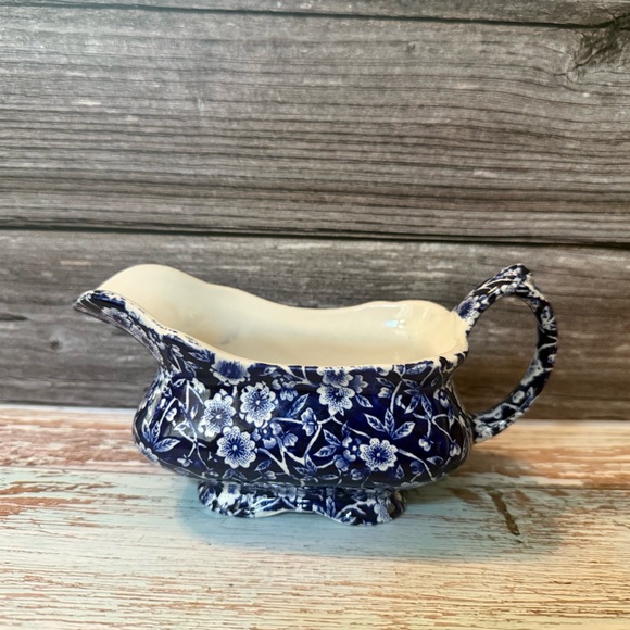 Calico | Accents | Vintage Calico Burleigh Staffordshire England Blue ...